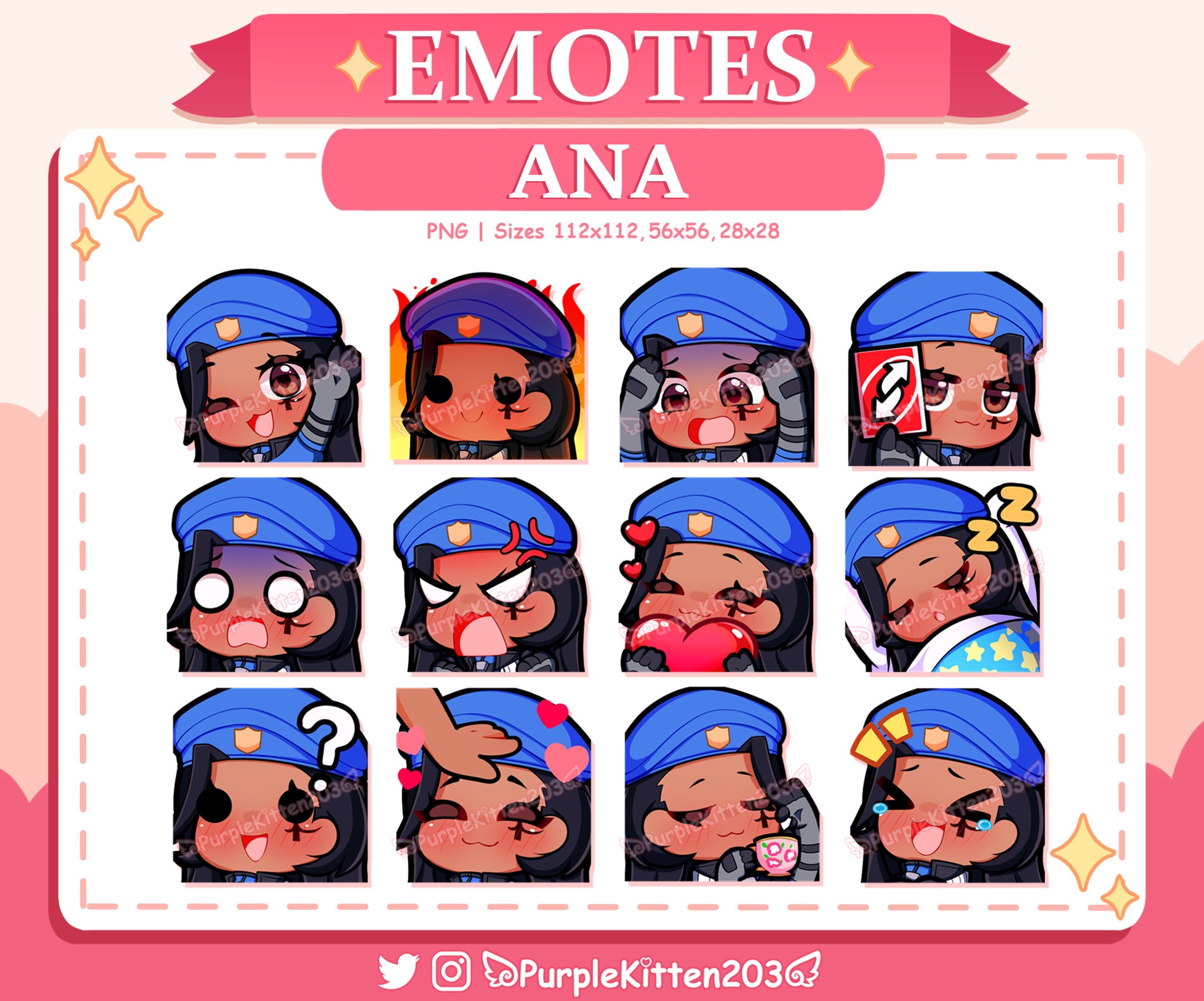 Overwatch 2 / Ana 12 Emotes Pack 1 / Captain Amari Overwatch / Captain ...