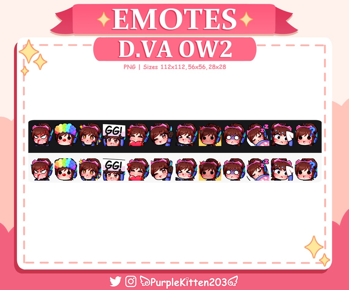 Overwatch 2 / D.VA 12 Emotes Pack 1 / D.VA Emotes / Overwatch 2 Emotes ...