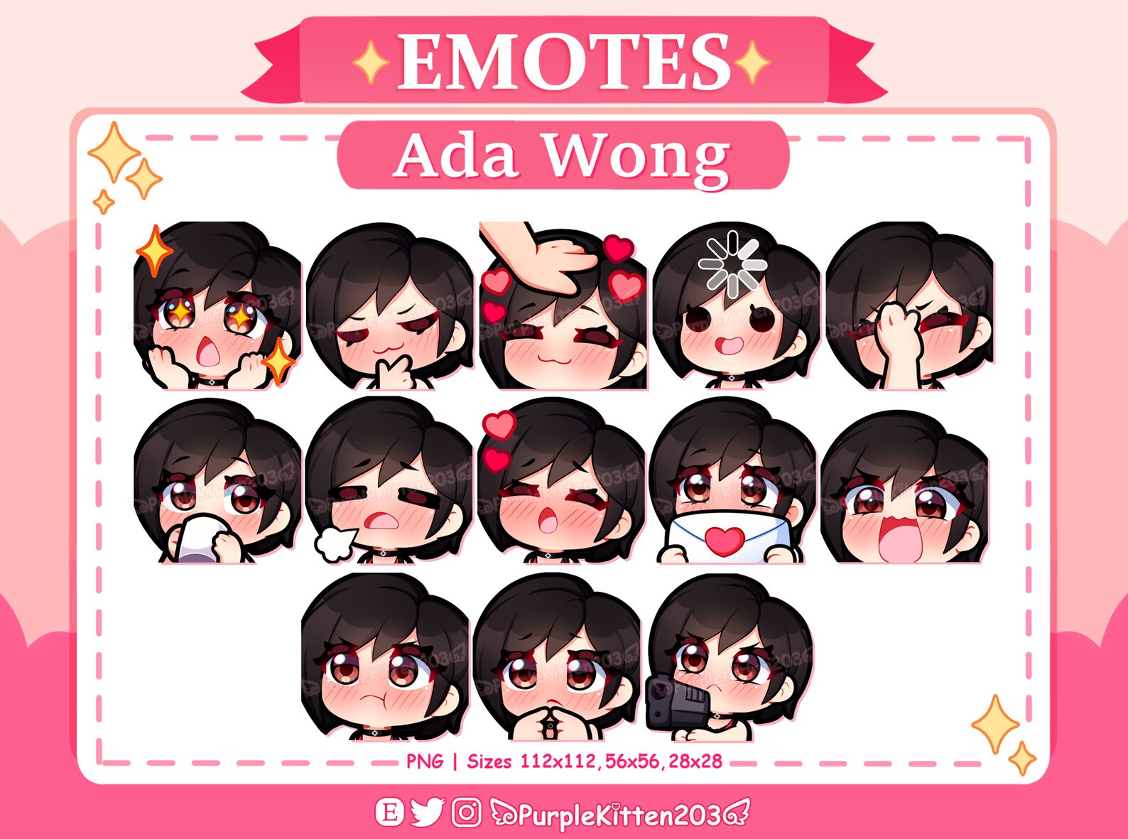 Resident Evil / Ada Wong 13 Emotes / Pack 2 / Ada Wong Resident Evil ...