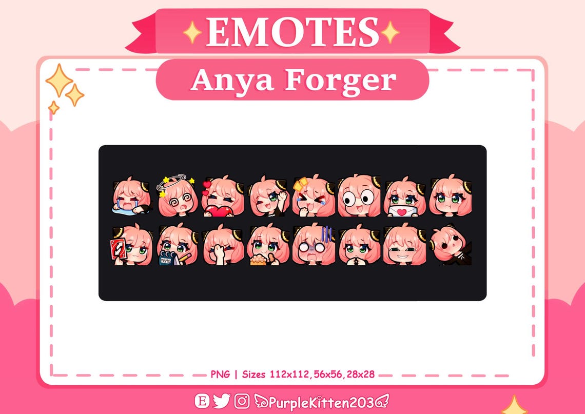 Spy x Family / Anya Forger 16 Emotes / Pack 1 / Anya Spy x Family ...