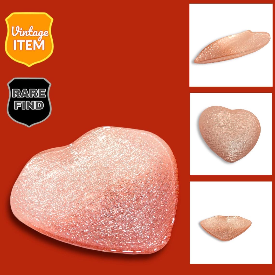 Heart Shaped Pink Ombre Sparkling Glitter Glass Plates 7.5 Inches by ...
