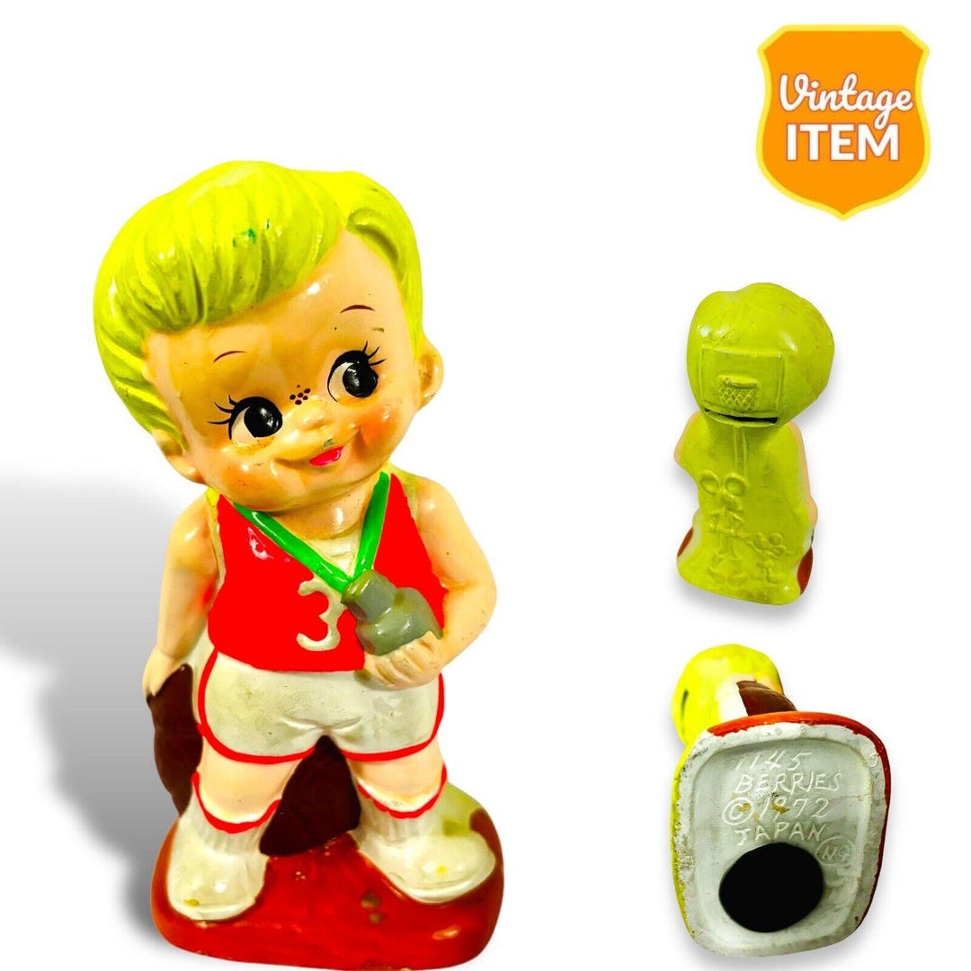 Vintage Boy Basketball Player Ceramic Bank. Made in Japan 1972. RARE ...