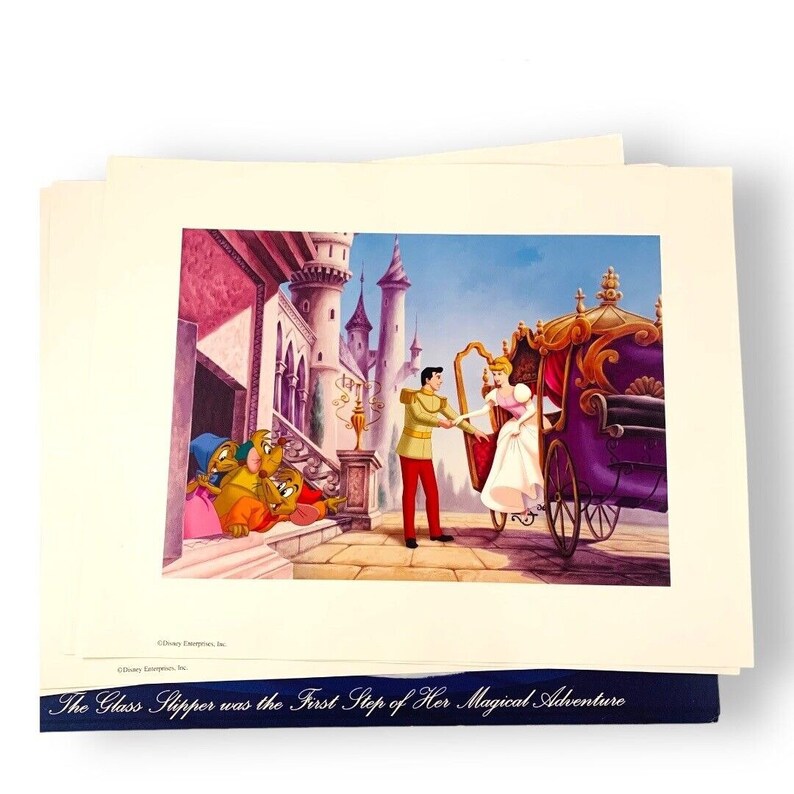 Walt Disneys cinderella 2 Set of 4 Lithographs Prints in Original ...