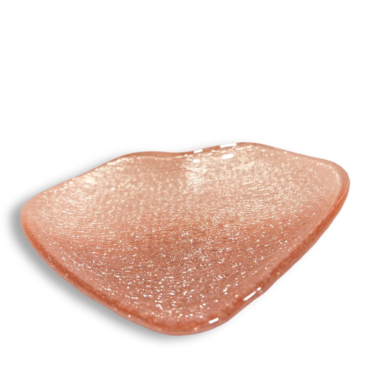 Heart Shaped Pink Ombre Sparkling Glitter Glass Plates 7.5 Inches by ...