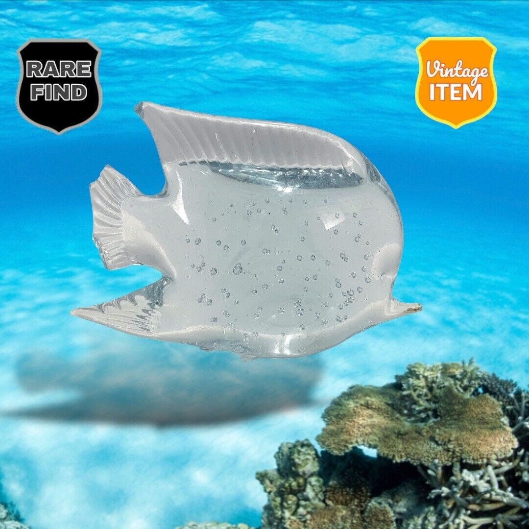 VINTAGE Hand Blown Art Glass Angel Fish Paperweight - Etsy