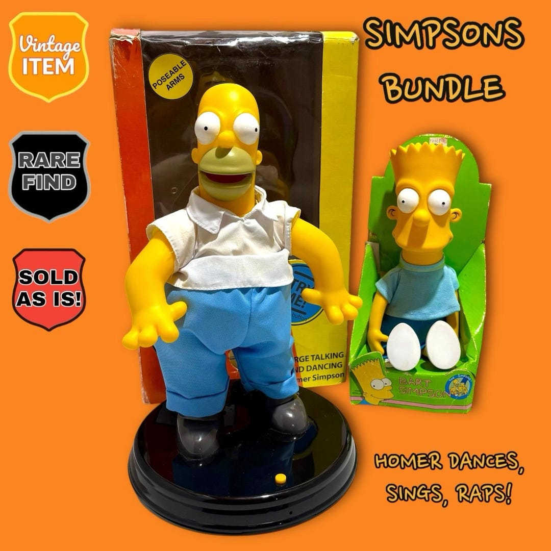 Vintage the Simpsons GEMMY Talking Dancing Homer Simpson, Dandee Bart ...