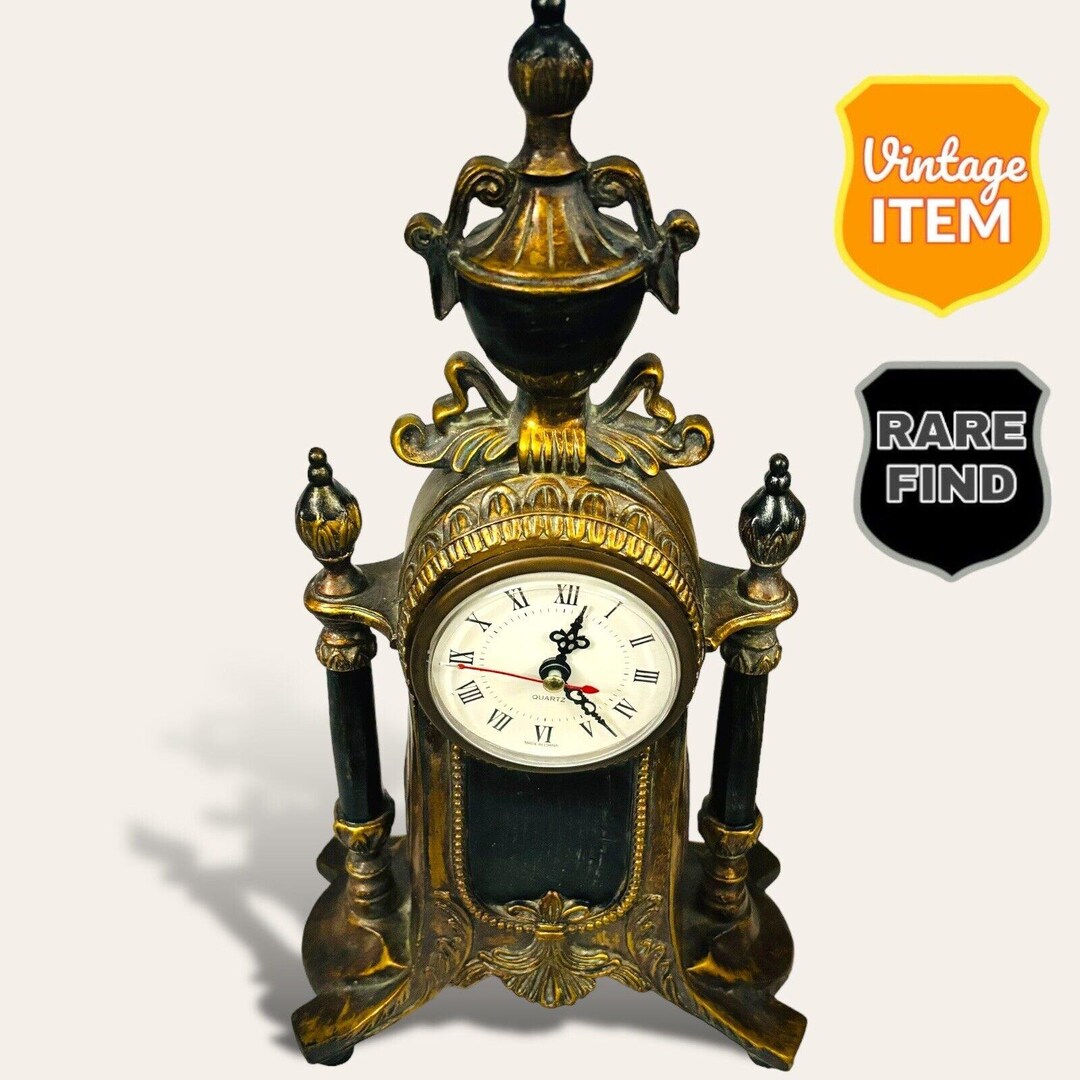 Vintage Resin Mantle Desktop Decorative Clock. RARE Please Read - Etsy