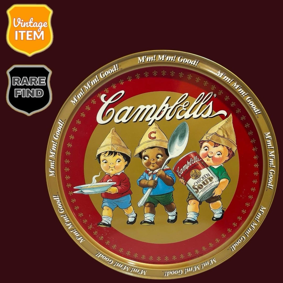 Vintage Retro Kitchen Style Campbell's Chicken Soup Tin Metal Serving ...