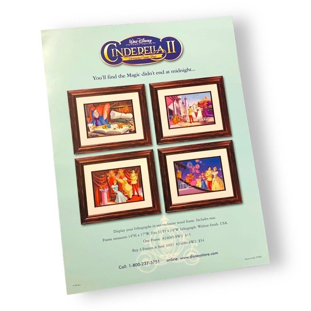 Walt Disneys cinderella 2 Set of 4 Lithographs Prints in Original ...