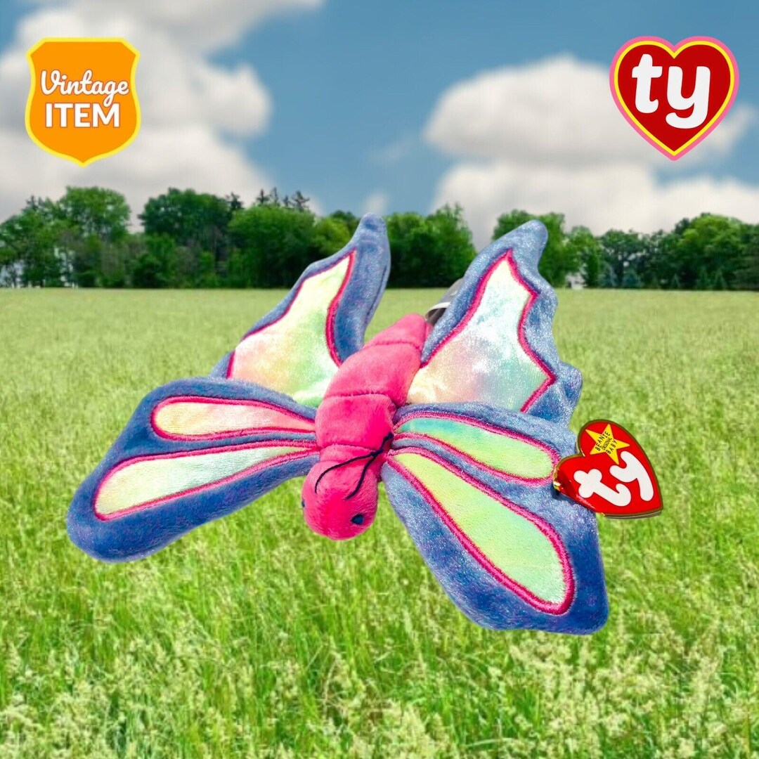 Ty Beanie Babies Vintage Flitter the Butterfly Beanbag Plush Stuffed ...