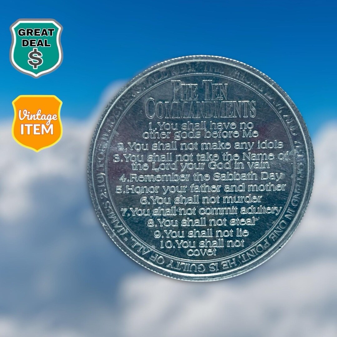 X1 Ten (10) Commandments Coin Minted (US Silver Dollar Size) 39mm UNC ...