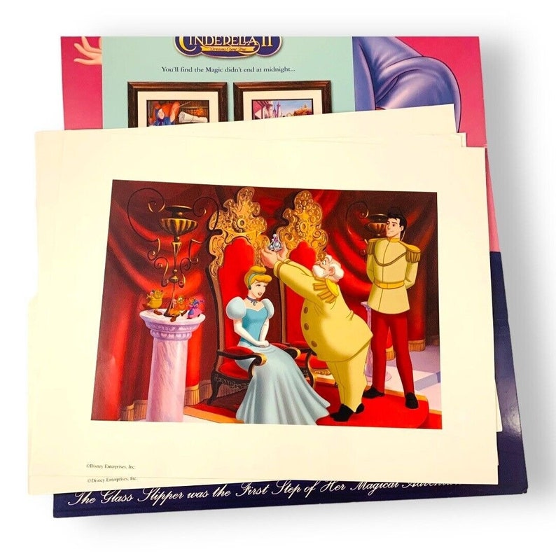 Walt Disneys cinderella 2 Set of 4 Lithographs Prints in Original ...