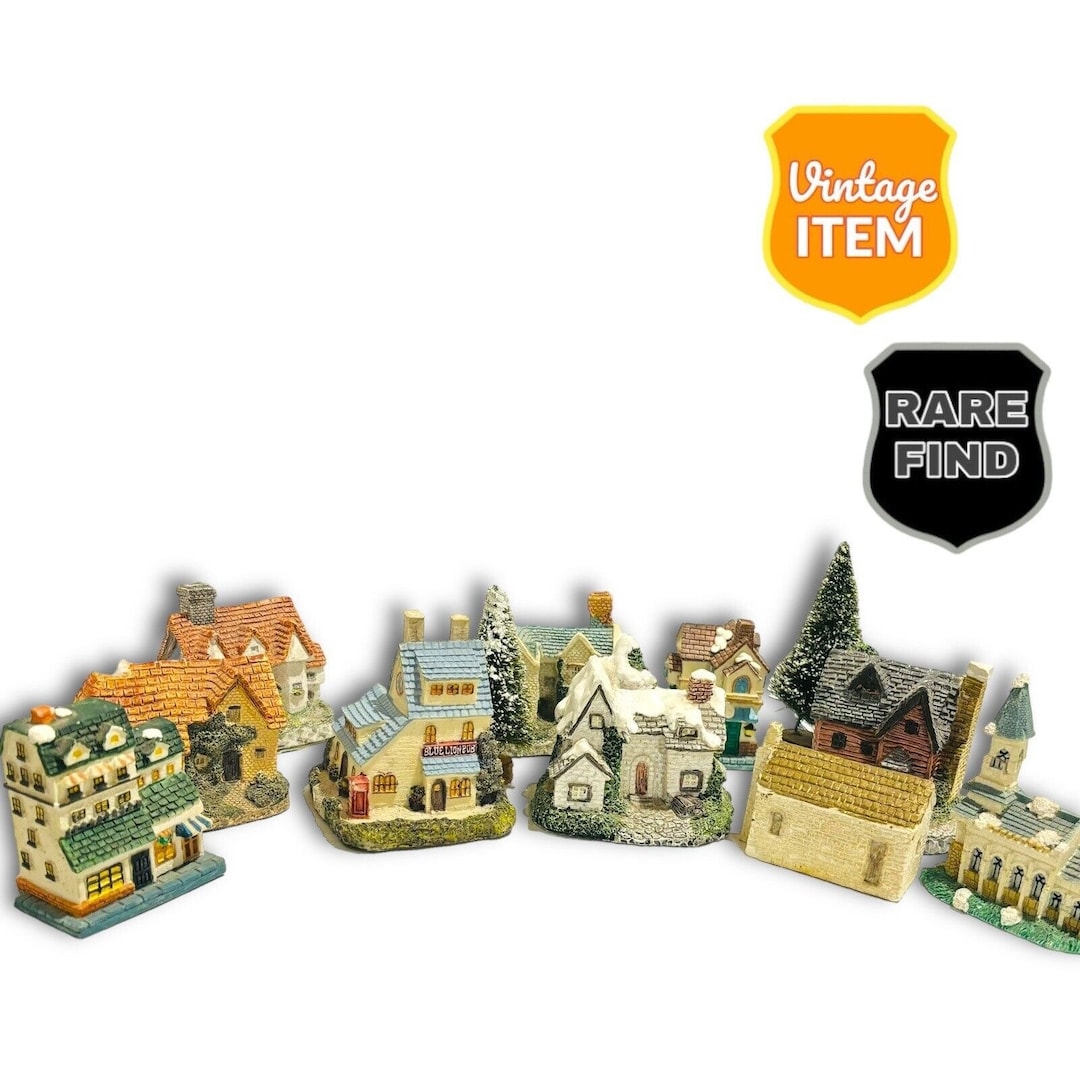 Vintage Miniature Houses Village. Various Makers. 10 Mini Houses, 2 ...