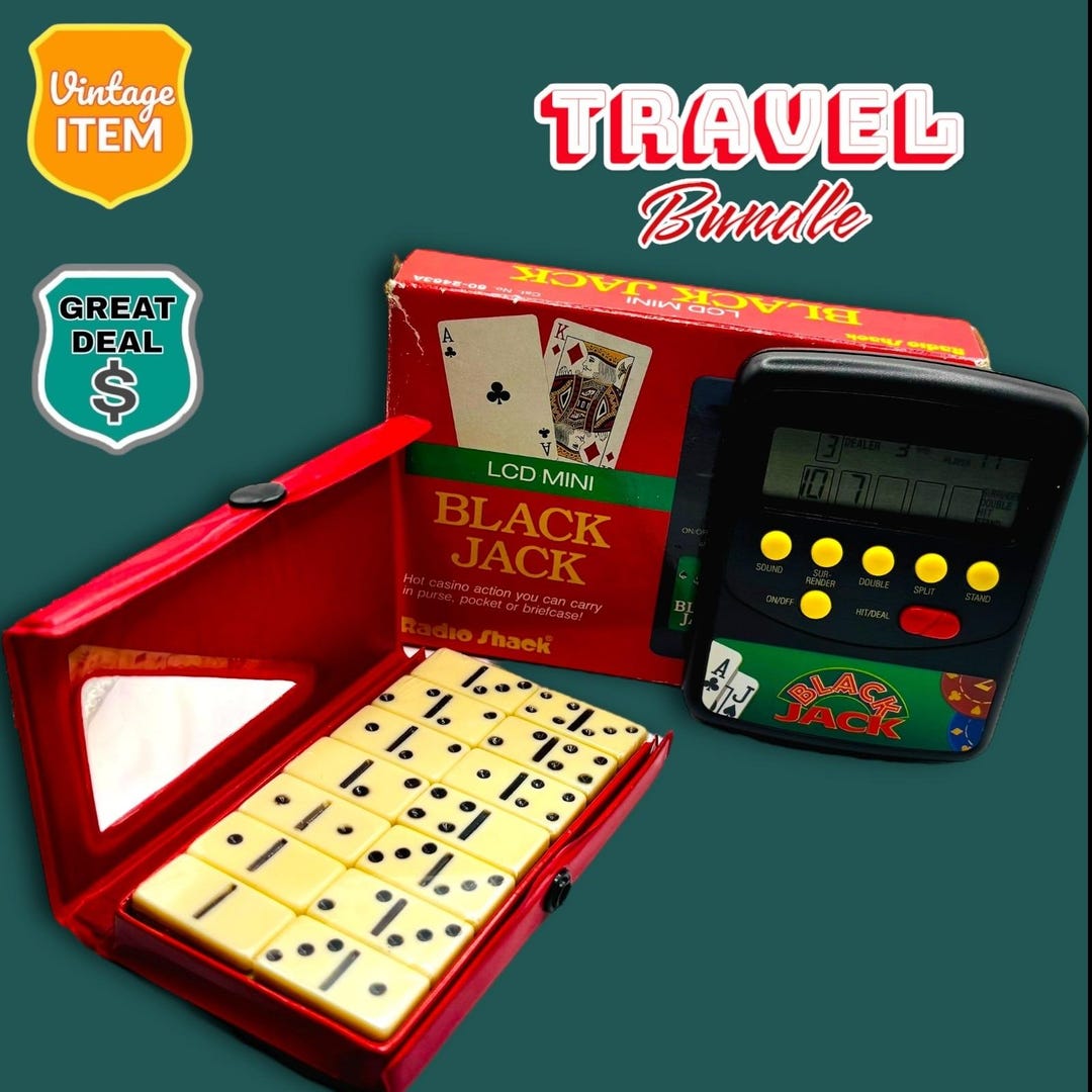 Vintage Travel Games Radio Shack LCD Mini Blackjack & Portable Mini ...