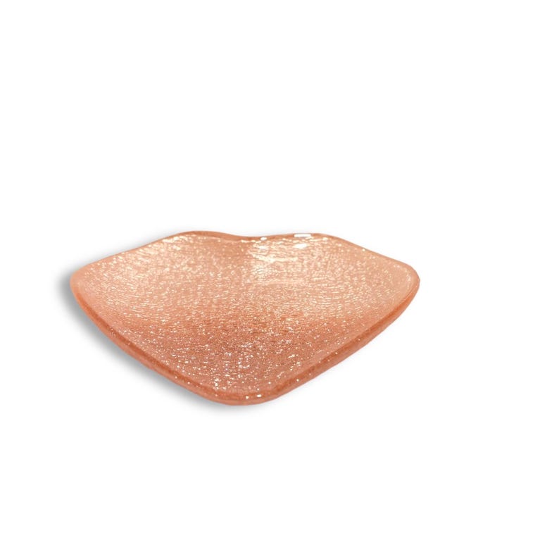 Heart Shaped Pink Ombre Sparkling Glitter Glass Plates 7.5 Inches by ...