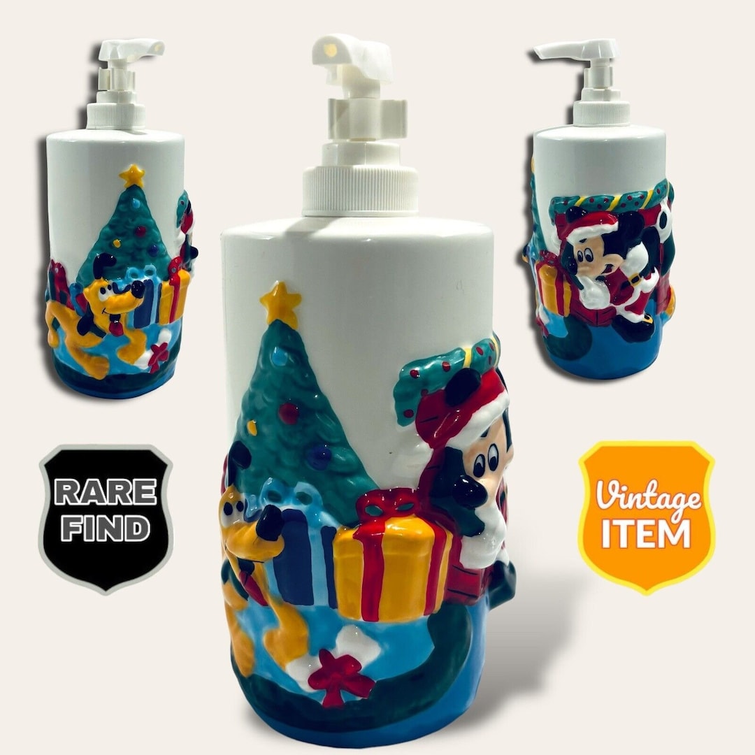 Vintage Disney Mickey Mouse & Pluto Christmas Lotion Pump Soap ...