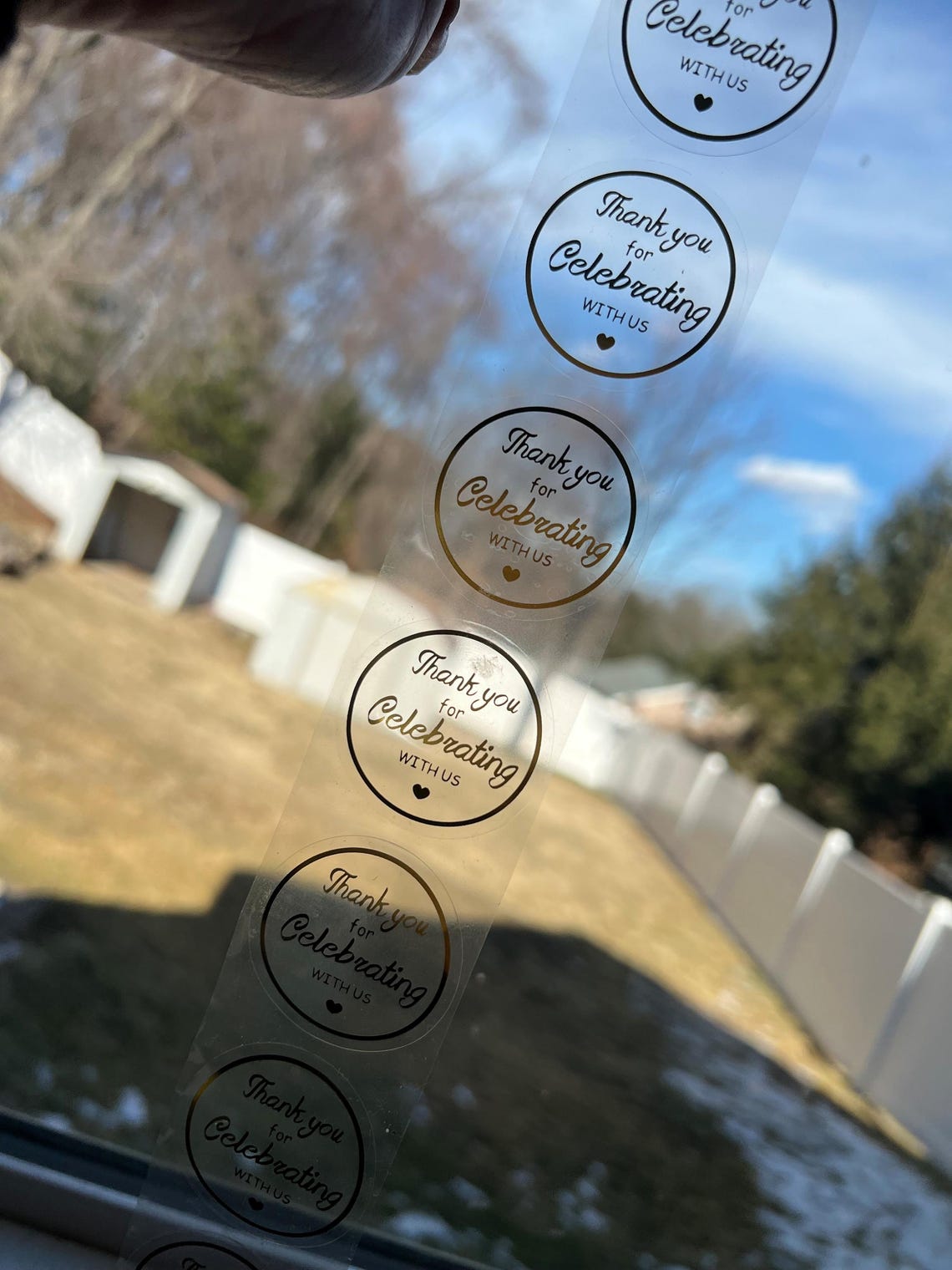 Gold Foil Thank You for Celebrating Stickers, Clear Thank You Stickers ...