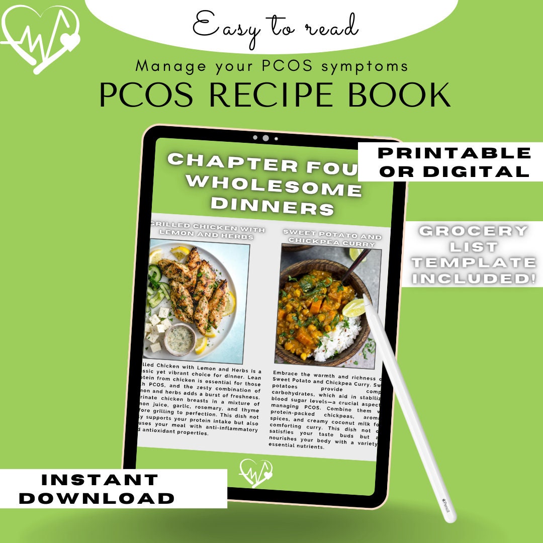 PCOS Recipe Book Manage Your Symptoms & Hormonal Balance grocery List ...