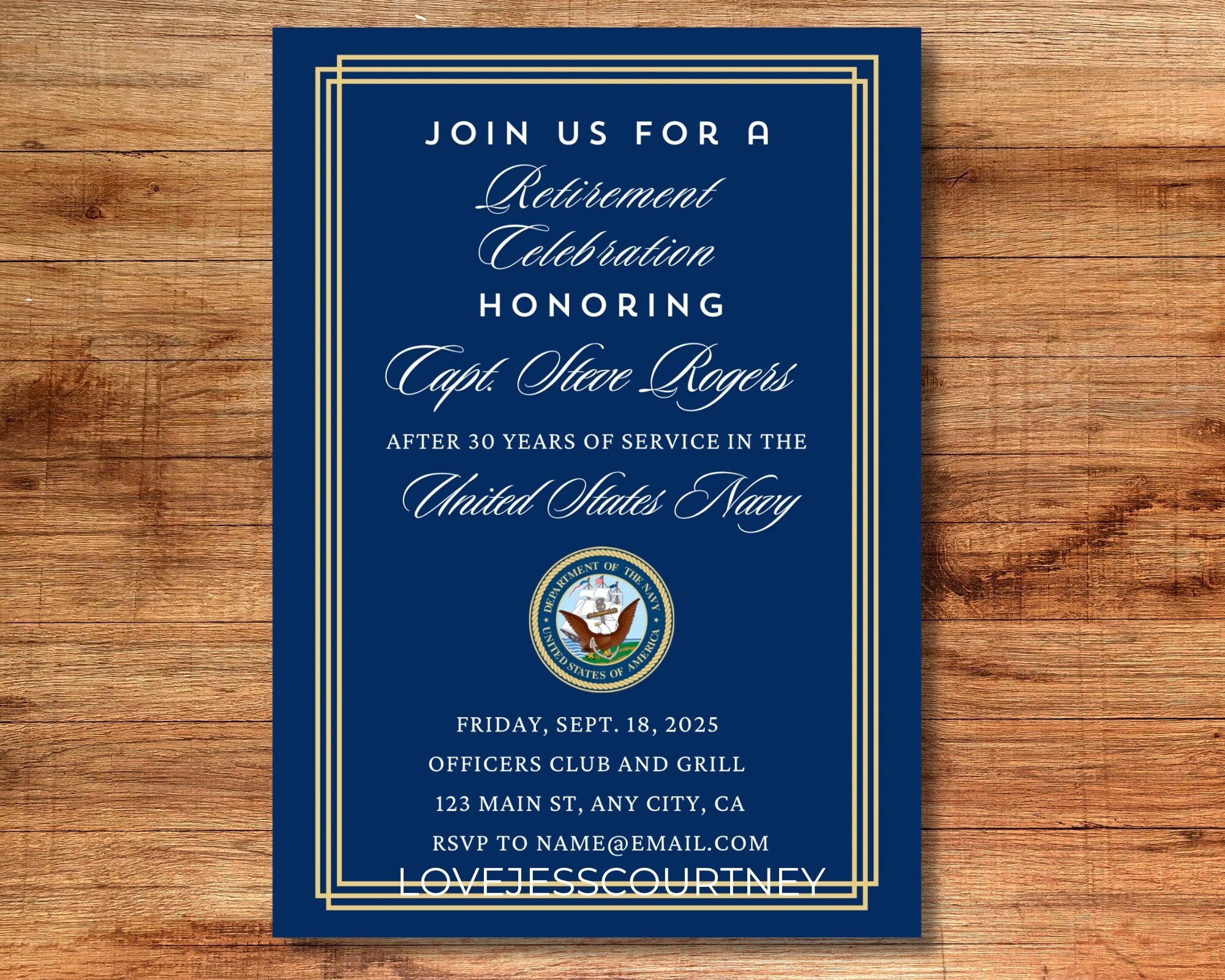 Editable U.S. Navy Retirement Invite Template Navy Retirement ...