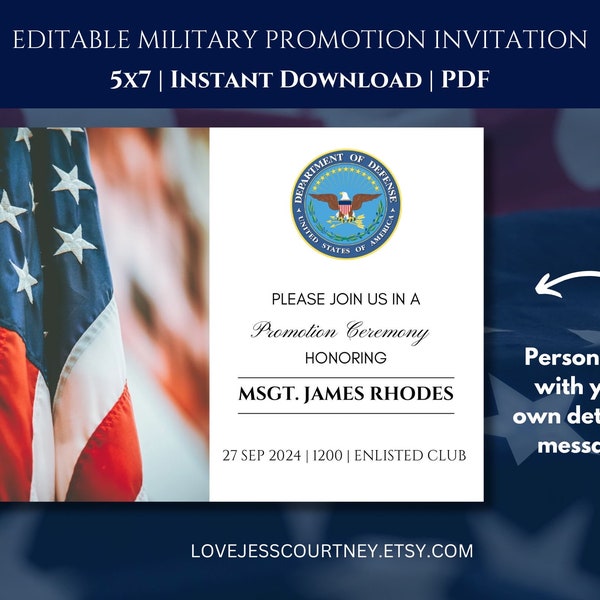 Military Promotion Invitation - Etsy