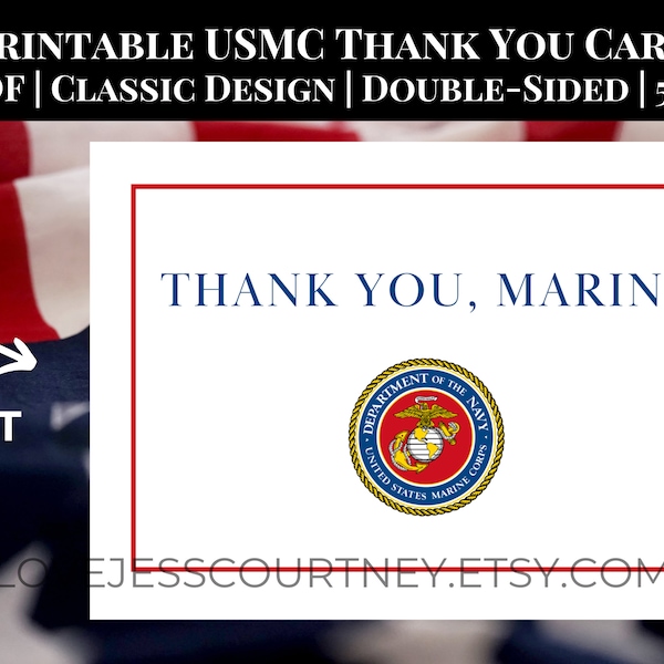 Usmc Thank You Card - Etsy