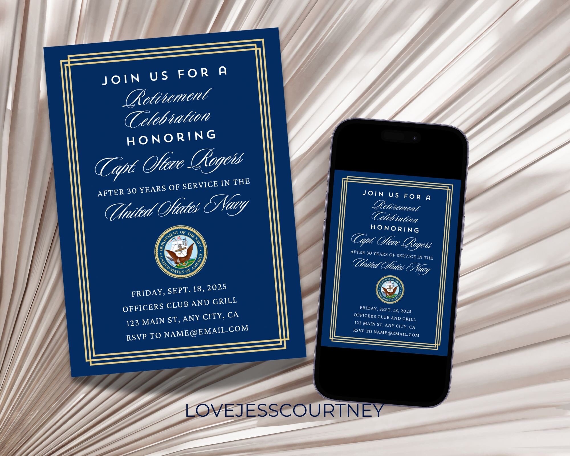 Editable U.S. Navy Retirement Invite Template Navy Retirement ...