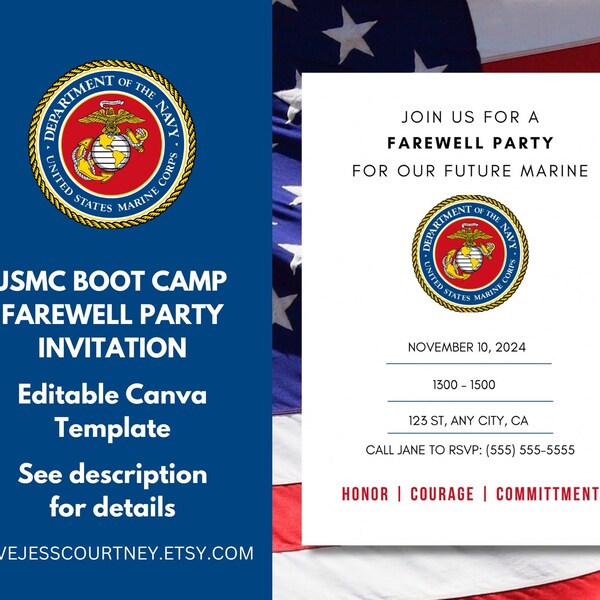 Marine Farewell Invitation - Etsy
