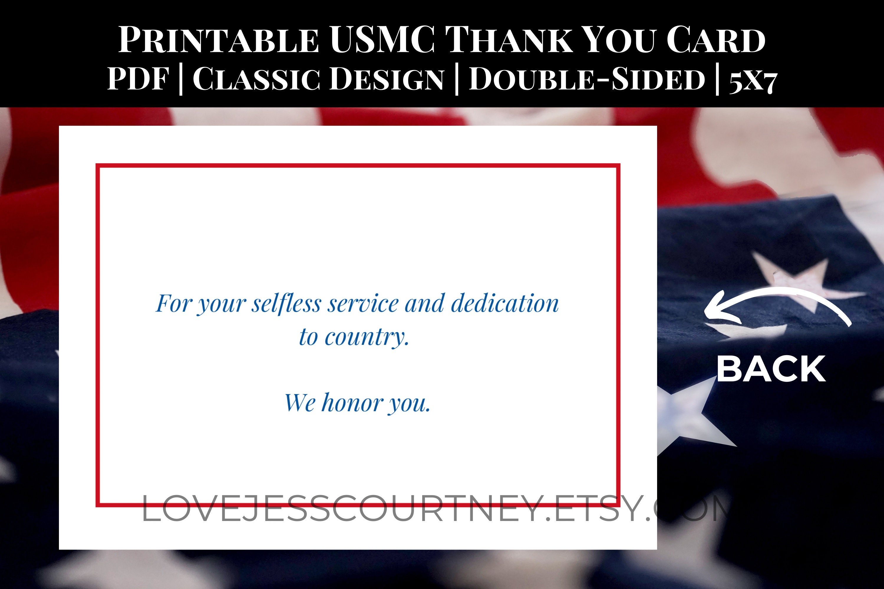 Printable USMC Thank You Card Thank You Marine Marine Corps Military ...