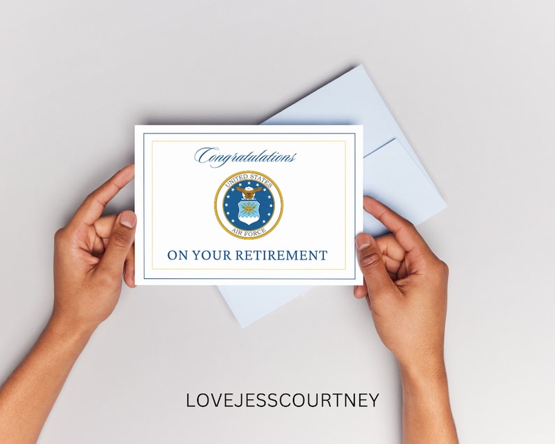 Printable Air Force Retirement Congratulations Card 5x7 Digital ...