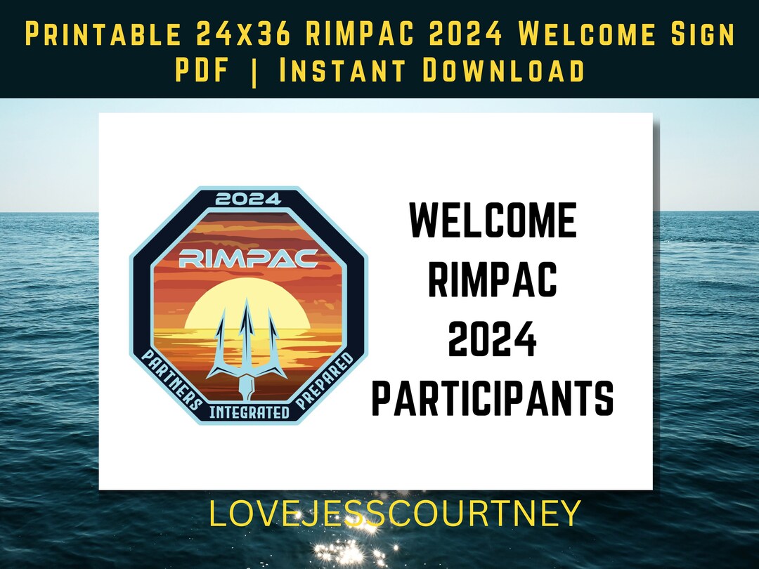 Printable 24x36 RIMPAC 2024 Welcome Sign International Navy Japanese ...
