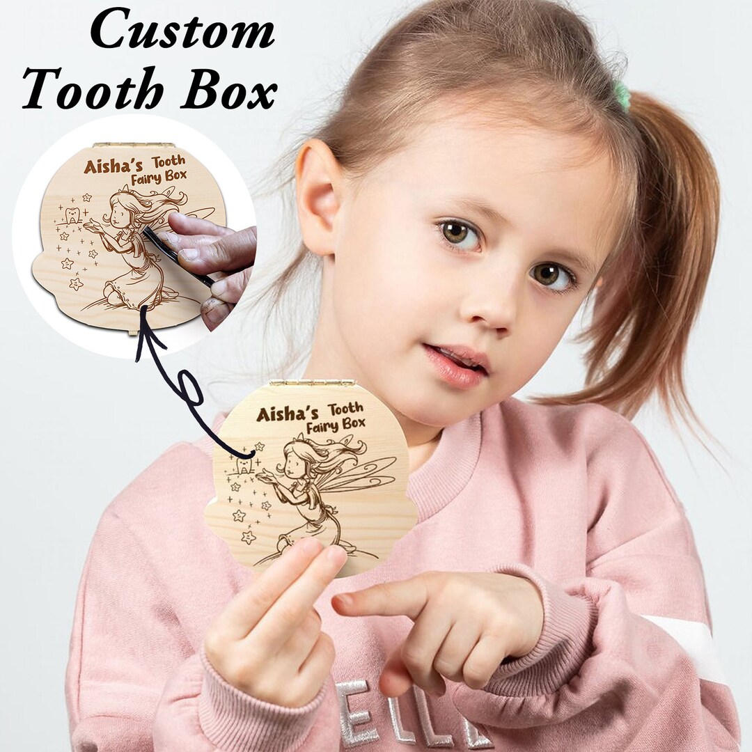 Custom Name Tooth Box, Solid Wood Teeth Box, Personalized Sweet Tooth ...