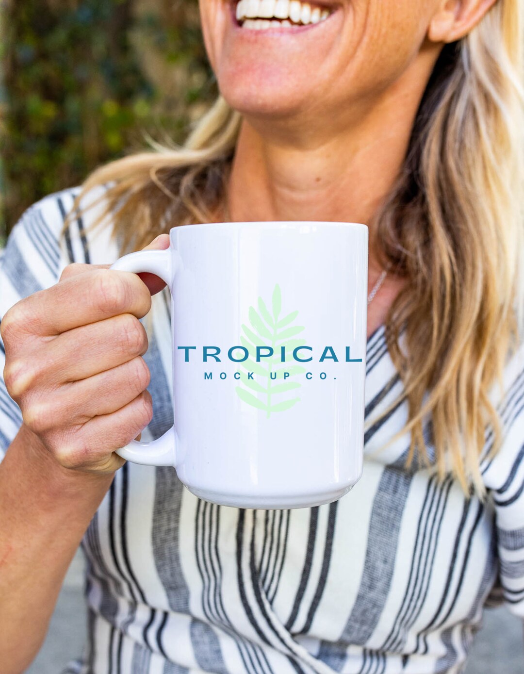 Smiling Model Coffee Mug Mockup, 15 Oz Mug Mockup, Coffee Mug Mockup ...