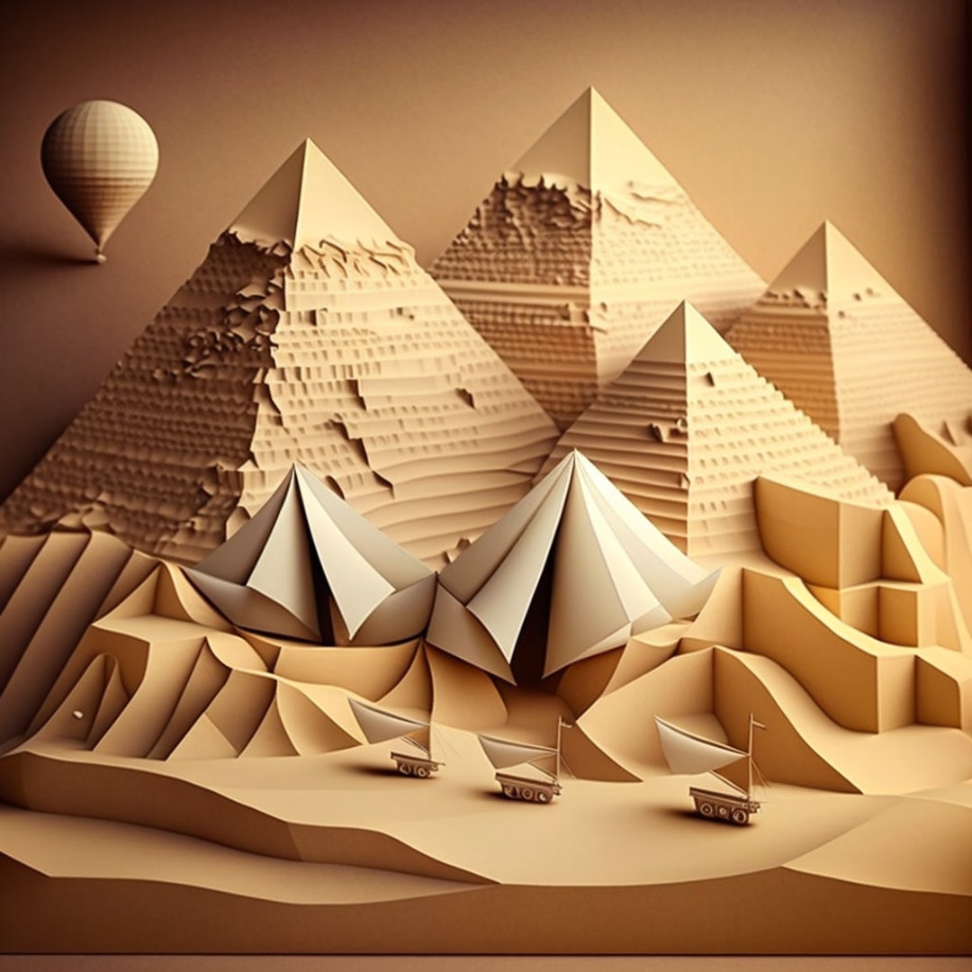 Pyramids of Giza Origami Art - Etsy