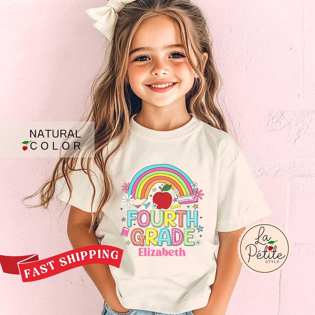 Girl School Shirt Custom Fourth Grade Shirt First Day of School Grade ...