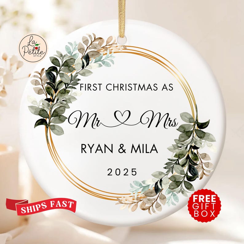 Our First Christmas Married Ornament 1st Married Christmas Ornament ...