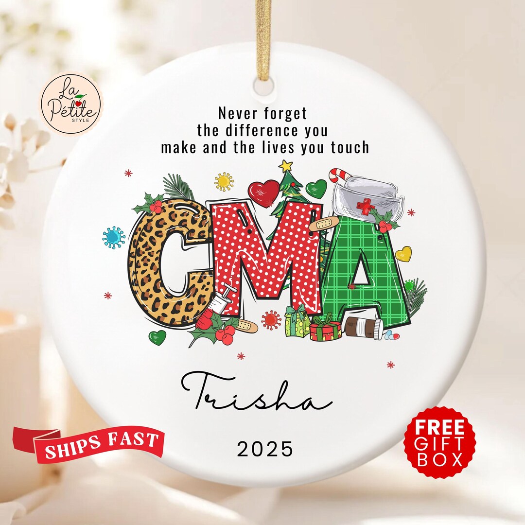 Custom CMA Nurse Ornament Christmas Nurse Ornament Personalized Nurse ...