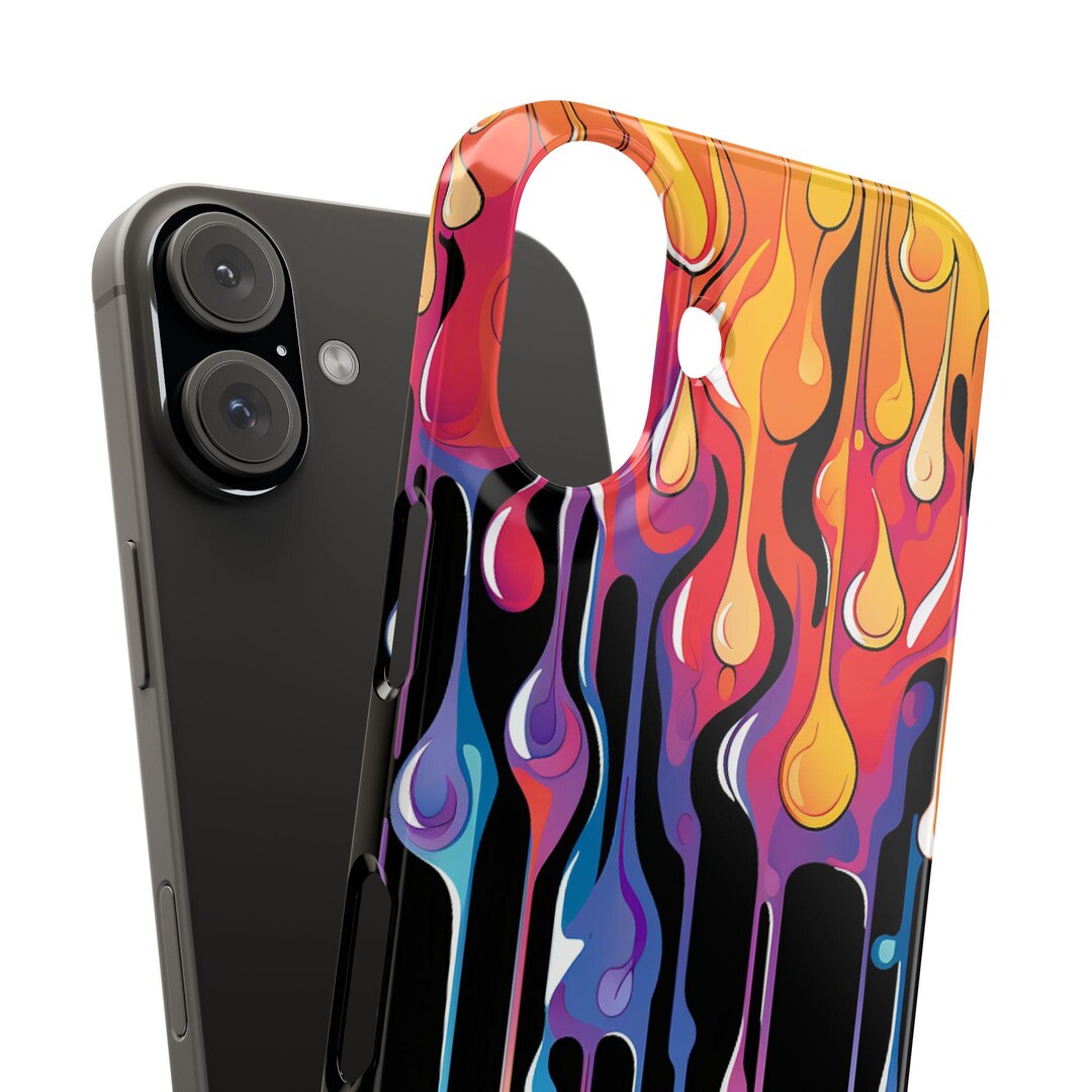 Colorful Drip Art Phone Case: Impact-resistant Polycarbonate - Etsy