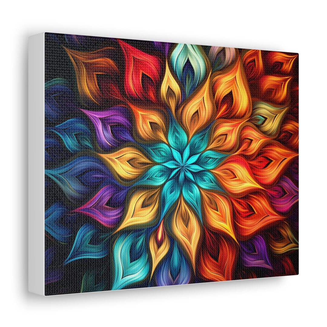Trippy Drippy Flower Canvas - Etsy