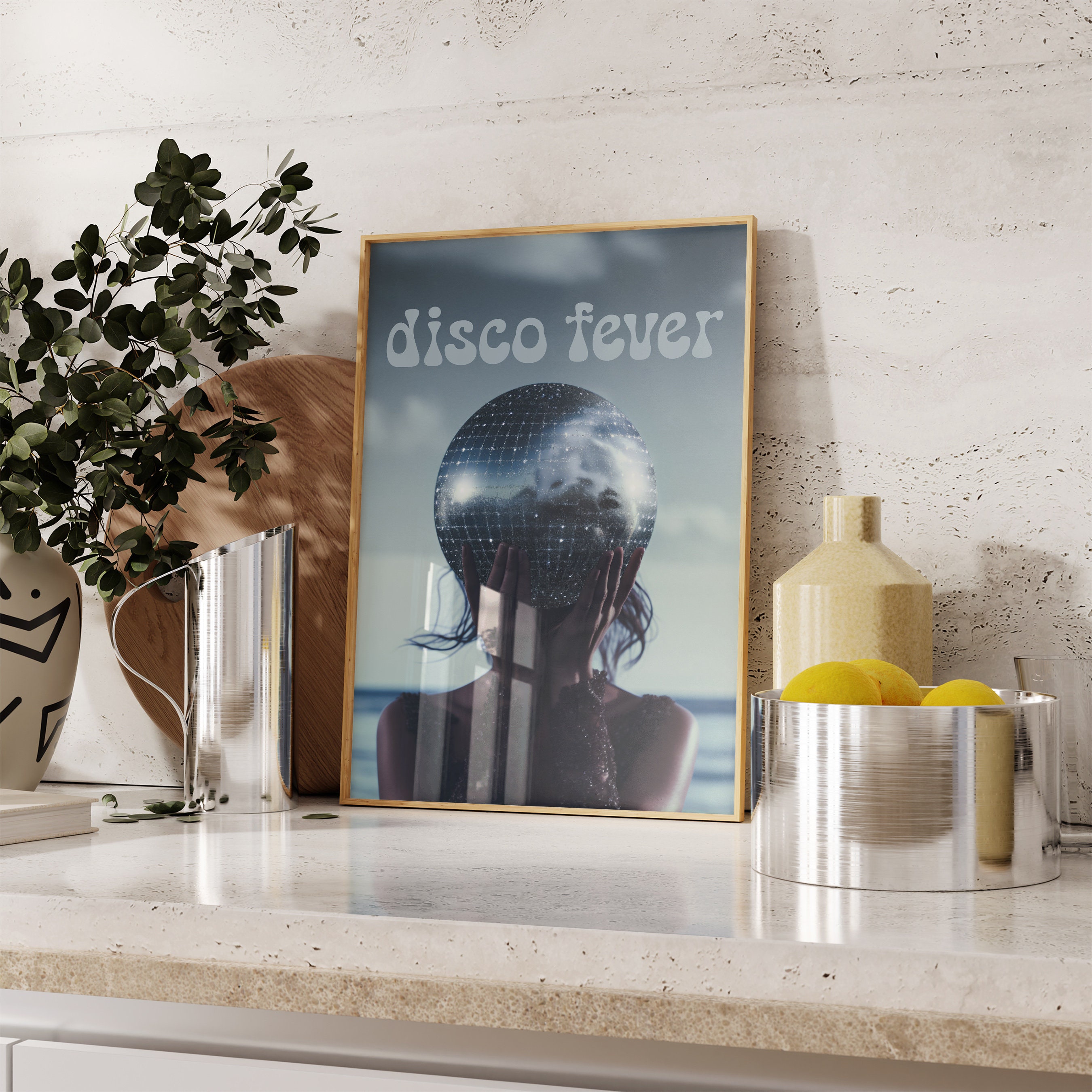 Disco Ball Wall Art, Retro Disco Ball Print, Preppy Wall Art, Girly ...