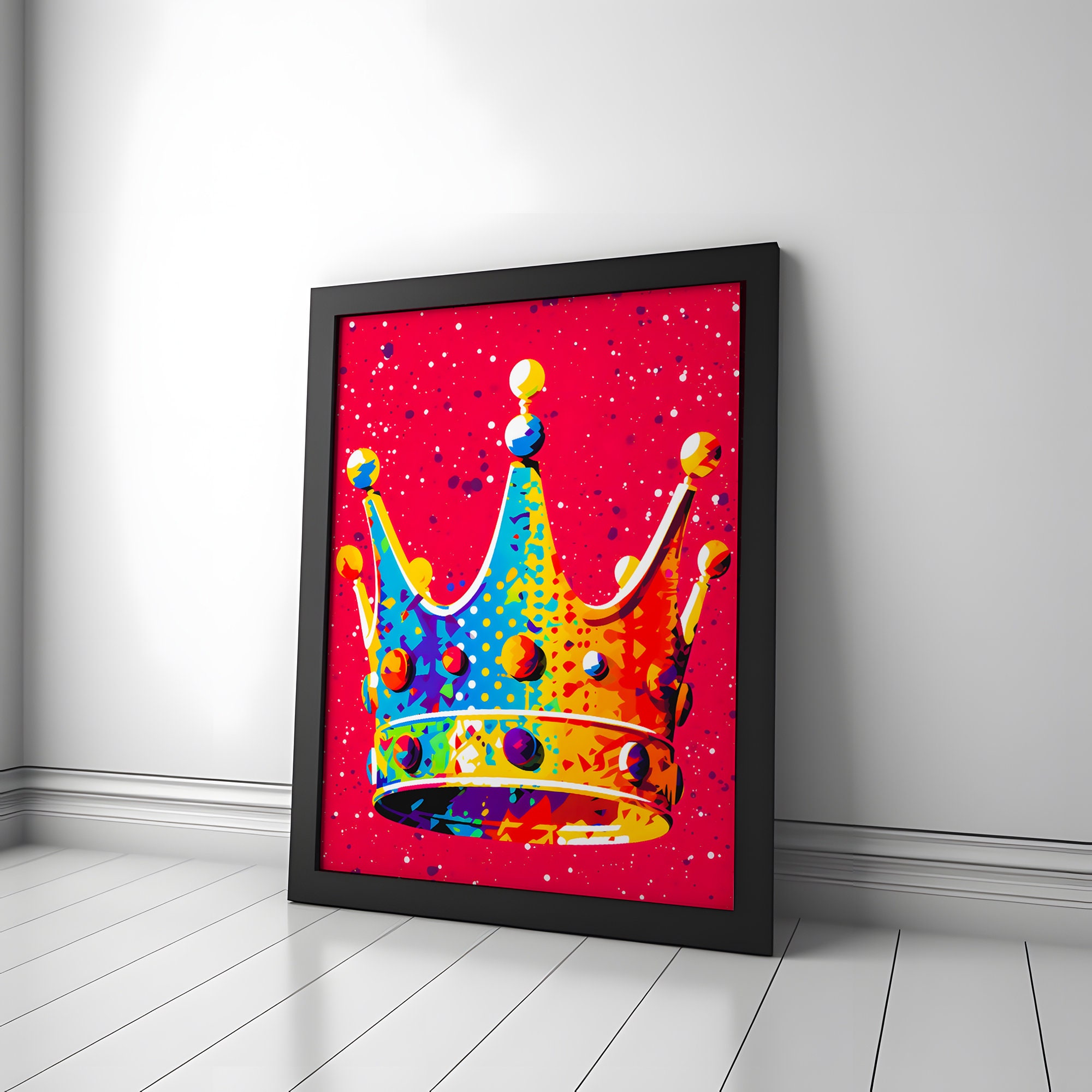 Princess & Prince Crown Art Print Rainbow Crown Painting - Etsy