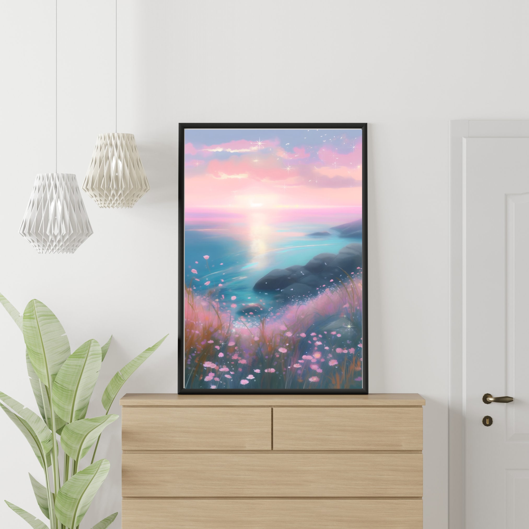 Sailor Moon Inspired Landscape Dreamy Anime Sunset Print Digital ...