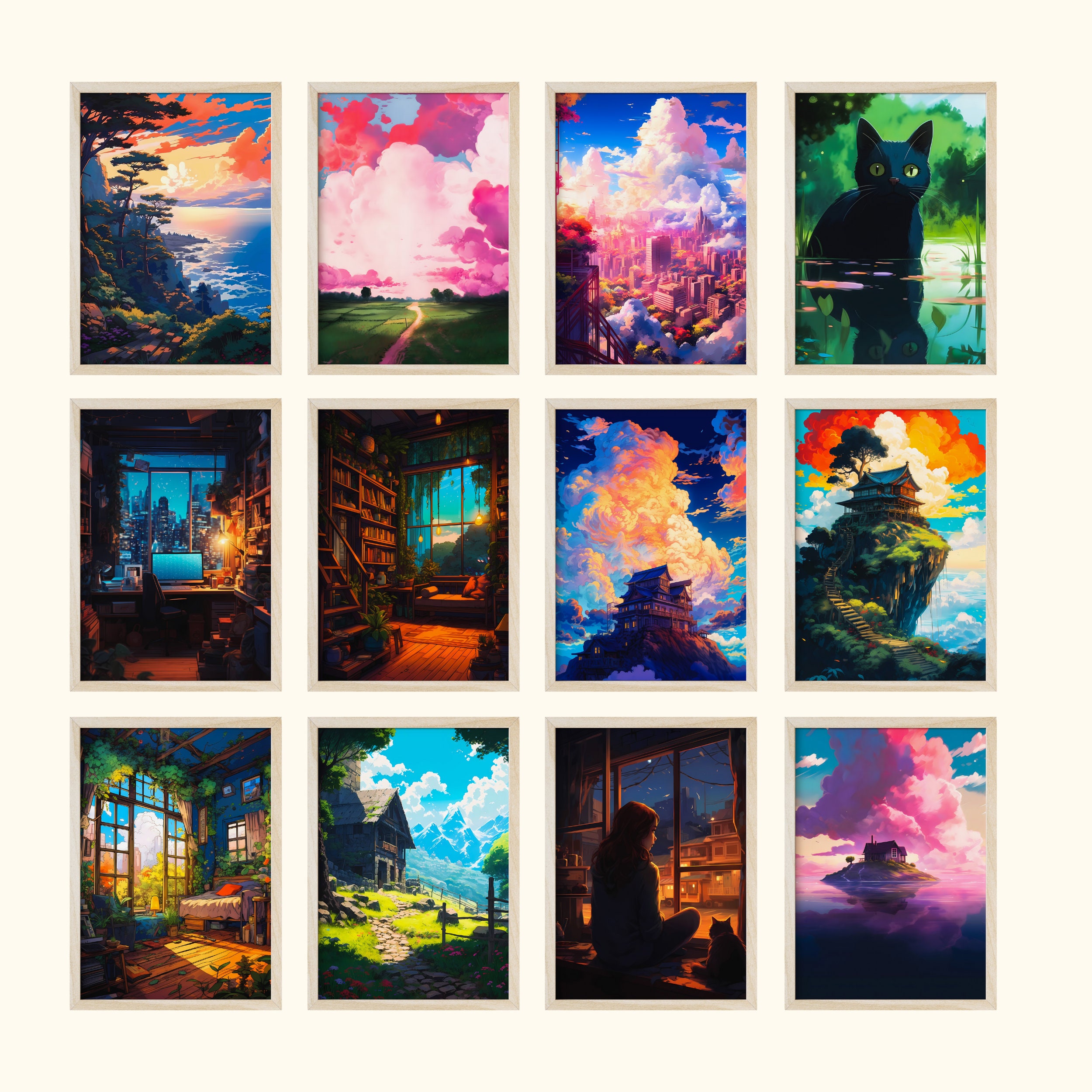 50 Studio Ghibli Inspired Eclectic Gallery, Anime Poster, Printable ...