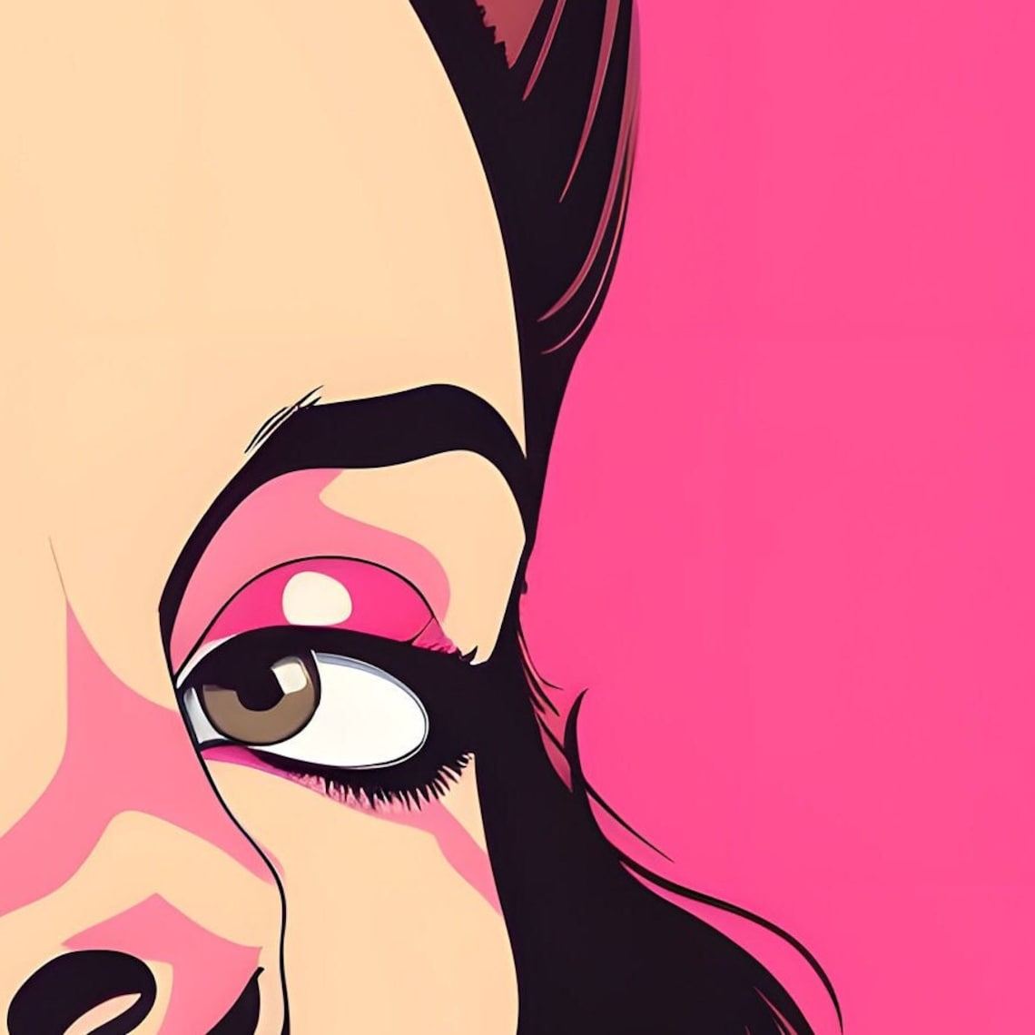 Pink Retro Pop Art Vintage Girl | Pop Art Comic Girl | Pink Vintage ...