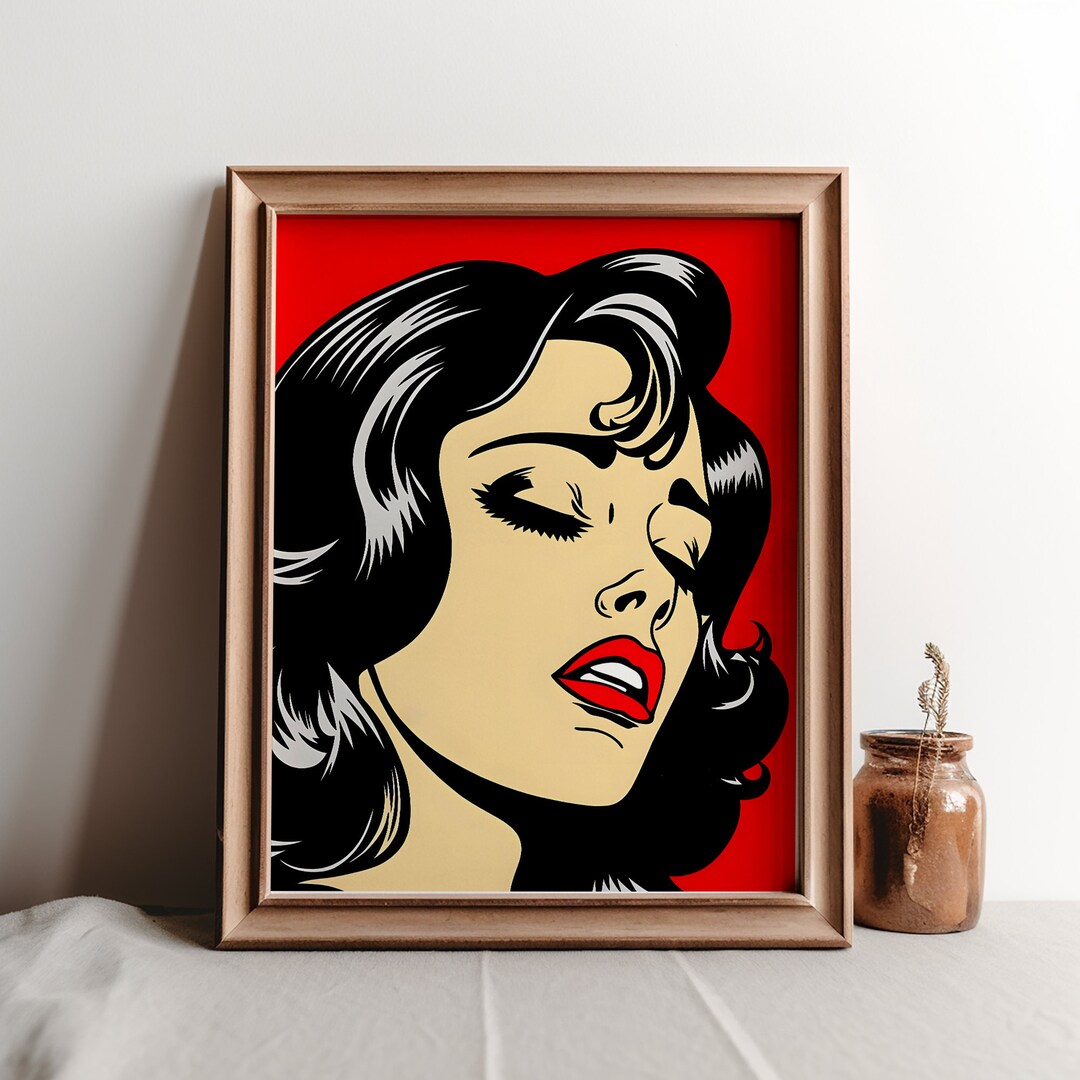 Red Pop Art Comic Girl Crying Girl Pop Art Retro Comic Style - Etsy