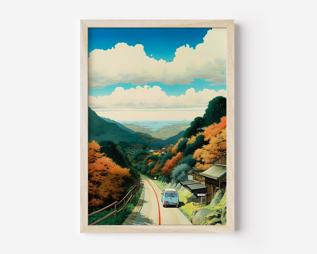 Studio Ghibli Countryside Art, Japanese Nature Poster, Anime Wall Decor ...