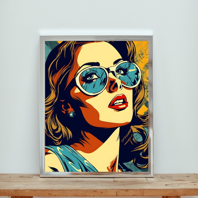 Retro Pop Art Wall Collage Kit 8 Piece Vintage Aesthetic Prints Pop Art ...
