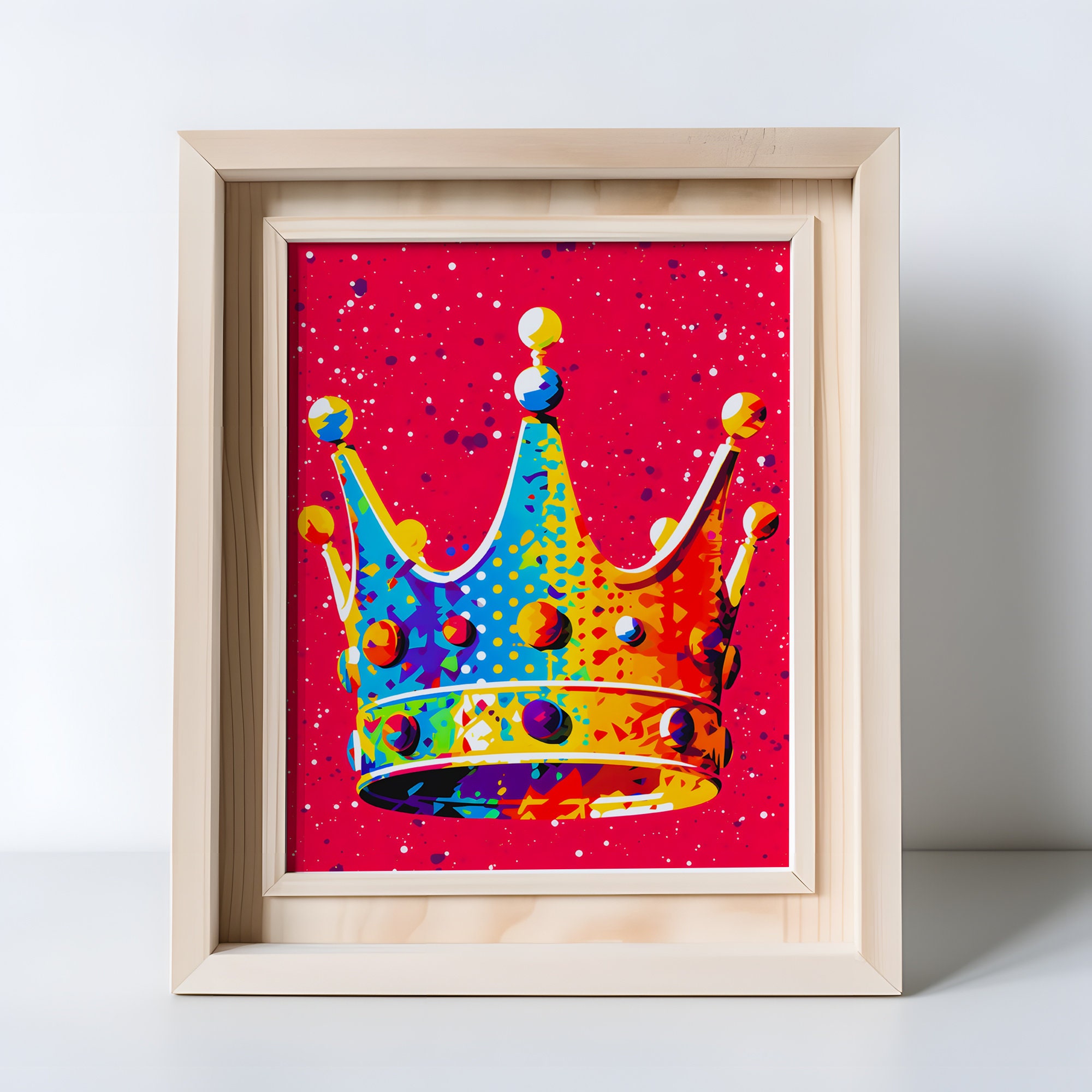 Princess & Prince Crown Art Print Rainbow Crown Painting - Etsy