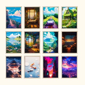 50 Studio Ghibli Inspired Eclectic Gallery, Anime Poster, Printable ...