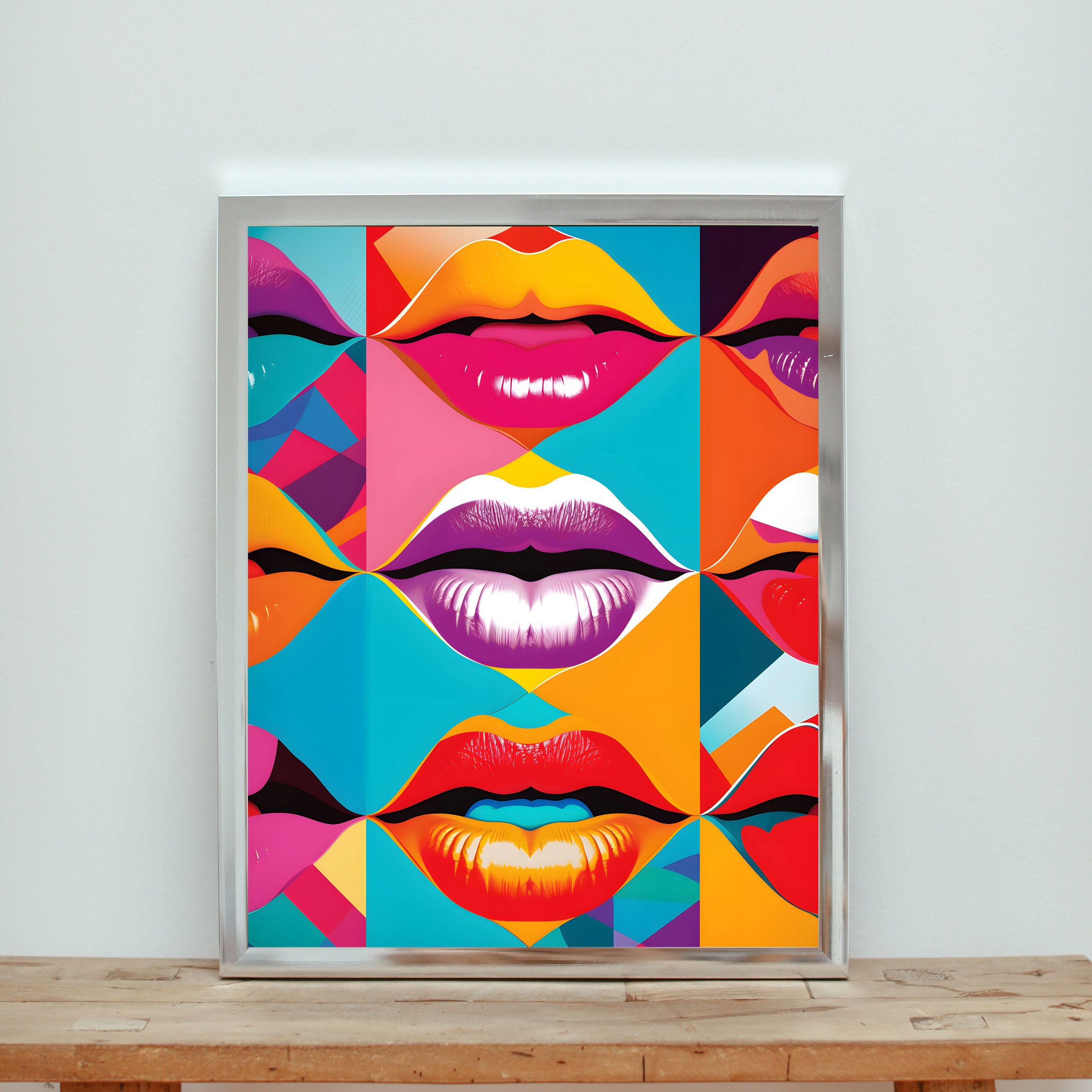 Retro Pop Art Wall Collage Kit 8 Piece Vintage Aesthetic Prints Pop Art
