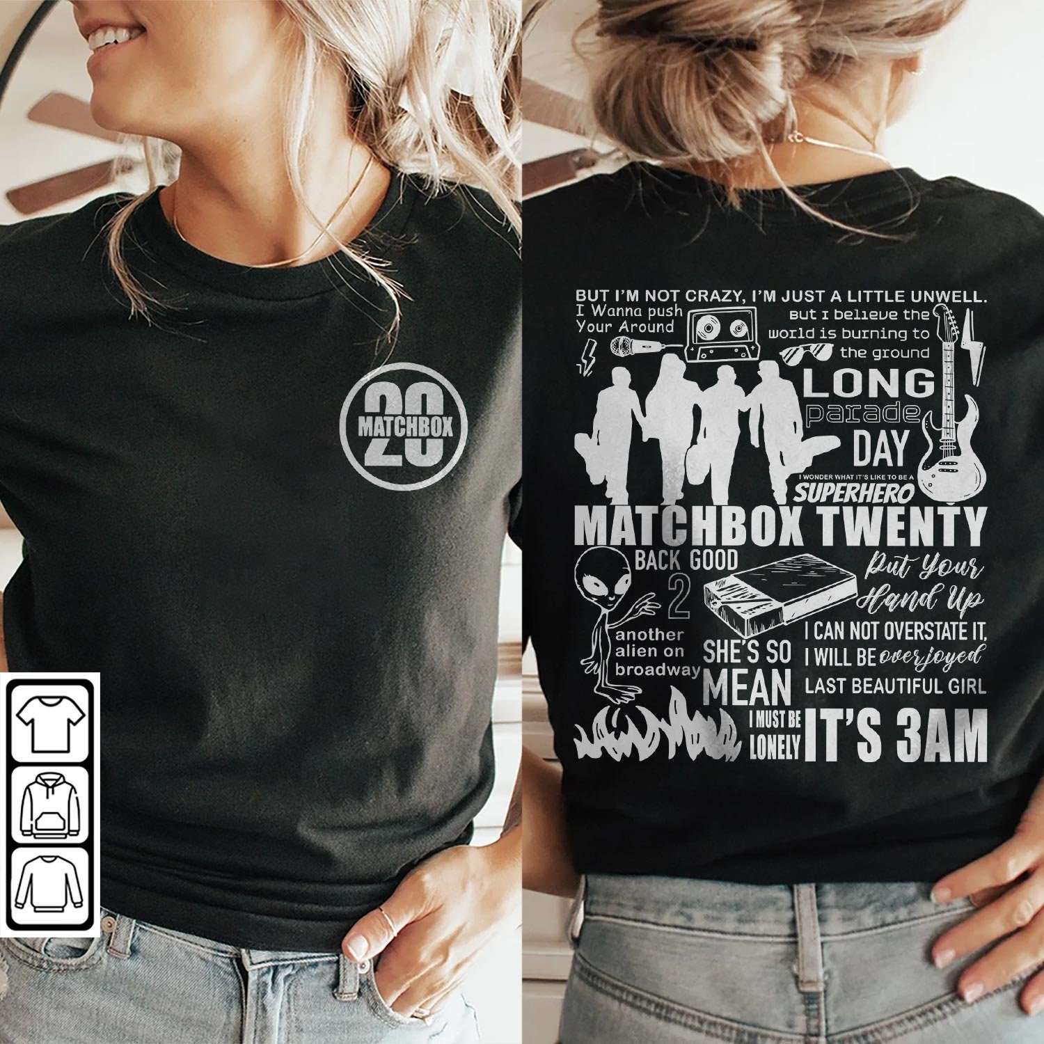 Matchbox Twenty Doodle Art Shirt, Matchbox Twenty Merch Lyric Album ...